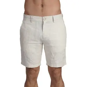 EIGHT X Neutrals 100% Linen Slim Fit Shorts - Beige