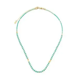 KAMARIA Lumira Mini Gemstone Necklace With Miyuki Beads Turquoise - Blue