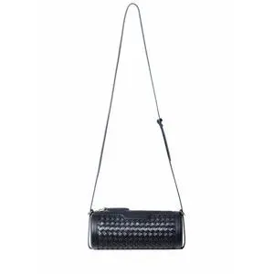OWLISH STUDIO Reef Woven Vegan Leather Cylinder Bag - Blue