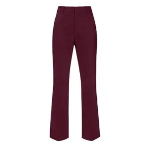 AGGI BY HALEWSKI Camilla Burgundy Wine High Waist Flared Trousers Long - Purple