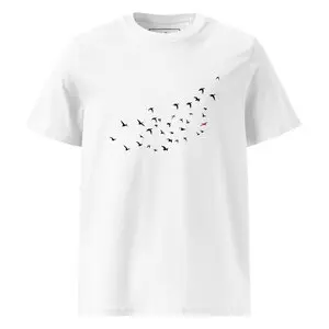 ANCHOR & CREW Birds Where's William Going? Organic Cotton T-shirt - White