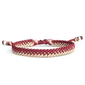 HARBOUR UK White / Red Great Explorer Silver Rope Bracelet England Flag - White/red