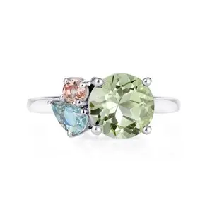 AUGUSTINE JEWELS Amethyst Cluster Ring - Green