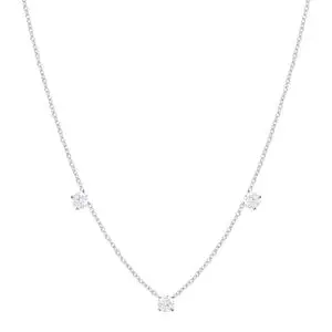 DYAMKA Three Diamonds Necklace White Gold - Silver