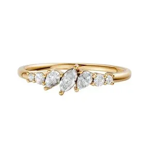 AYA FINE JEWELRY Delicate Pear & Marquise Lab Diamond Ring In 14k Gold - Yellow