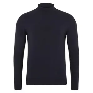 PAUL JAMES KNITWEAR Tristan Mock Neck Jumper - Blue