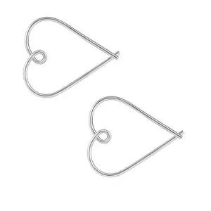LEE RENEE Heart Hoop Earrings - Silver