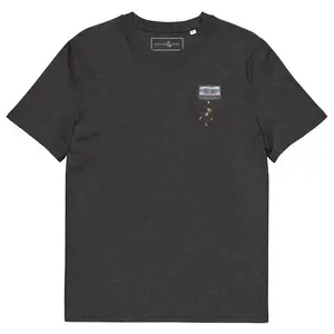 ANCHOR & CREW Heather Cassette Monkey Organic Cotton Embroidered T-shirt - Black