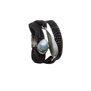 Saachi Mesh Twisted Orb Bracelet - Black