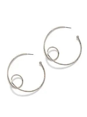 JAREDJAMIN Loop-de-loop Hoop Post Earrings - Silver