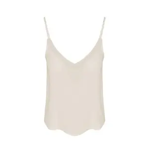 Haris Cotton Tank Top With Lace Trim In Textured Cotton - White