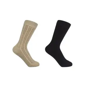 PEPER HAROW - MADE IN ENGLAND S Two Pairs Cashmere Socks Bundle – Beige & Black - Beige/black