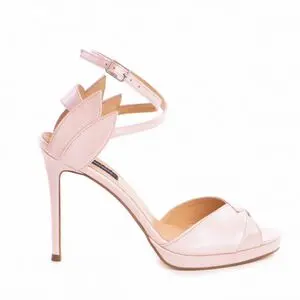 THE 5TH ELEMENT Neutrals Flowers Blush Rose Platform Sandals - Black