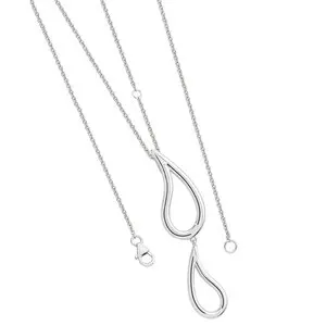 LUCY QUARTERMAINE Double Petal Long Pendant - Silver