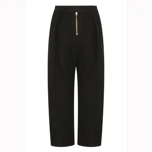 F.J.K BY FARAH KADHIMI Sylvie The Semi Casual Trousers With Wolden Zip - Black