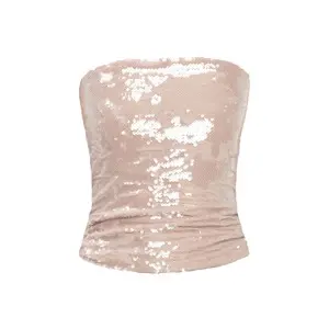 OW Neutrals Ruby Sequin Tube Top - Red