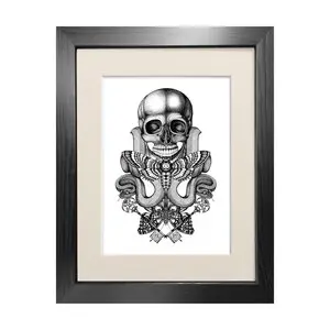 EMILY CARTER Death's Head' Fine Art Print A5 - Black