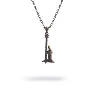 EBRU JEWELRY Warrior’s Flame Axe Necklace - Silver