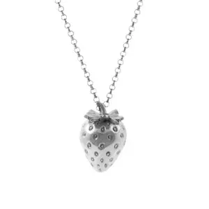 LEE RENEE Strawberry Necklace Large - Silver