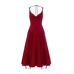 GEORGETTE Scarlet Midi Dress - Red