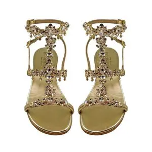 DAMAPREZIOSA Matilde Crystal-embellished Vegan Jewel Sandal - Gold