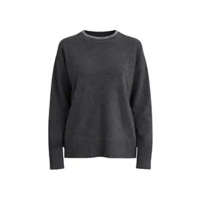 NUVV COLLECTION Wool And Cashmere Blend Round Neck Knit Sweater - Grey