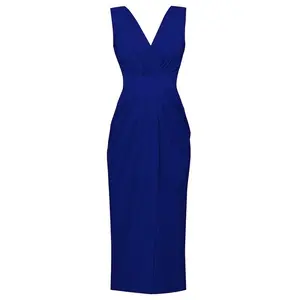 ALINA CERNATESCU Alaya Midi Drapped Cocktail Dress