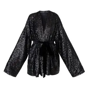 LIA ARAM Sequin Wrap Blazer
