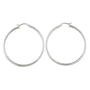HARFI Sterling Large Sleeper Creole-hinged Hoop Earrings - Silver