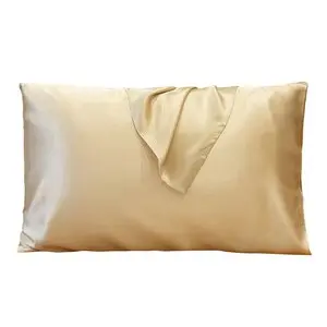 SOFT STROKES SILK Neutrals Pure Mulberry Silk Pillowcase Queen Beige - Beige/purple