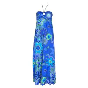 INTROVERTIE VIENNA Forgot About You Bandeau Maxi Dress Bloom Azure - Blue