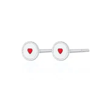 LILY CHARMED Sterling Jammie Dodger Stud Earrings - Biscuit Earrings Silver
