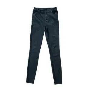 CIRCULAR PATH Button Fly Skinny Jean - Black