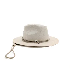 DORIA 1905 Neutrals Flat-brimmed Panama Brisa Drop Hat - Black