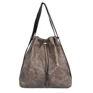 OWEN BARRY Leather Mathilde Backpack/shoulder Bag Manuscript - Grey