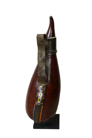 Botanical Boys Vintage Beaded Maasai Calabash Fifty Two Six - Brown