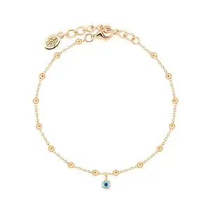 KARMA AND LUCK Gold / Blue Energetic Elevation Gold Evil Eye Bracelet - Gold/blue