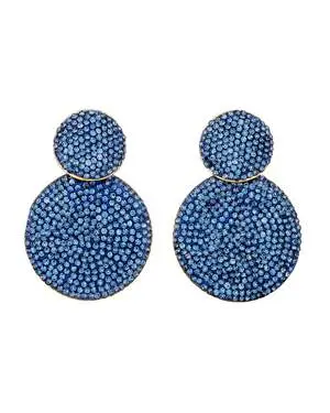 CRYSTALS AND CO Baby Double Drop Earrings - Blue