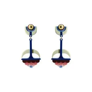 GISSA BICALHO Handmade Acrylic Earring Filianto Burgundy - Red