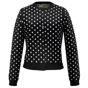 SMART AND JOY Polka Dots Knitted Cardigan - Black