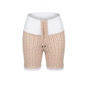 BEFITNESSLOU White / Brown Shorts Bridgitte Fleur De Lis - White/brown