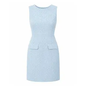 GIRL IN MIND Athenia Tweed Pocket Detail Mini Dress - Blue