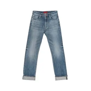 DIN & DEEN Regular Fit Denim Selvedge Washed Jeans Katana Collection - Blue