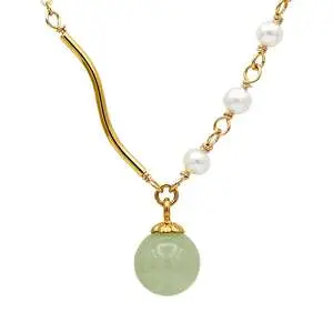 SEREE Isla Jade & Freshwater Pearl Necklace