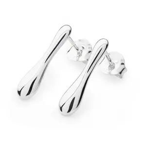 LUCY QUARTERMAINE Solid Sterling Drop Studs - Silver