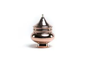 ANATOLIACRAFT Solid Copper Spice Jar With Lid - Brown
