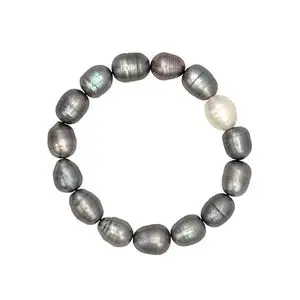 TORY LONG Lulu Freshwater Pearl Bracelet - Grey