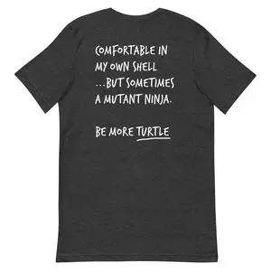 ANCHOR & CREW Heather Think Ocean Turtle Aspirations Cotton Embroidered T-shirt - Black