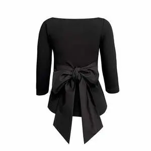 FROCK TALES Primrose Top With Bow - Black
