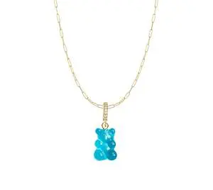 ADRIANA PAPPAS DESIGNS Dainty Chain Gummy Necklace - Blue
